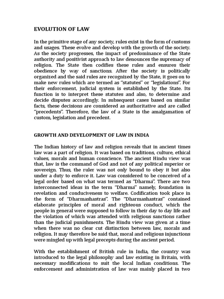 Evolution of Law | PDF | Punishments | Precedent
