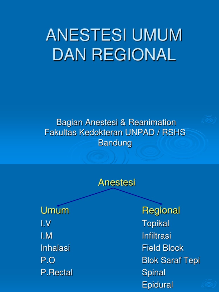 Anestesi Umum Dan Regional | PDF