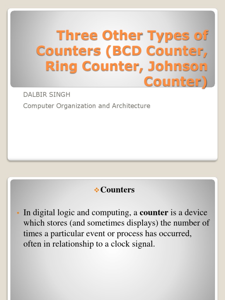 Three Other Types of Counters (BCD Counter, Ring Counter, Johnson ...