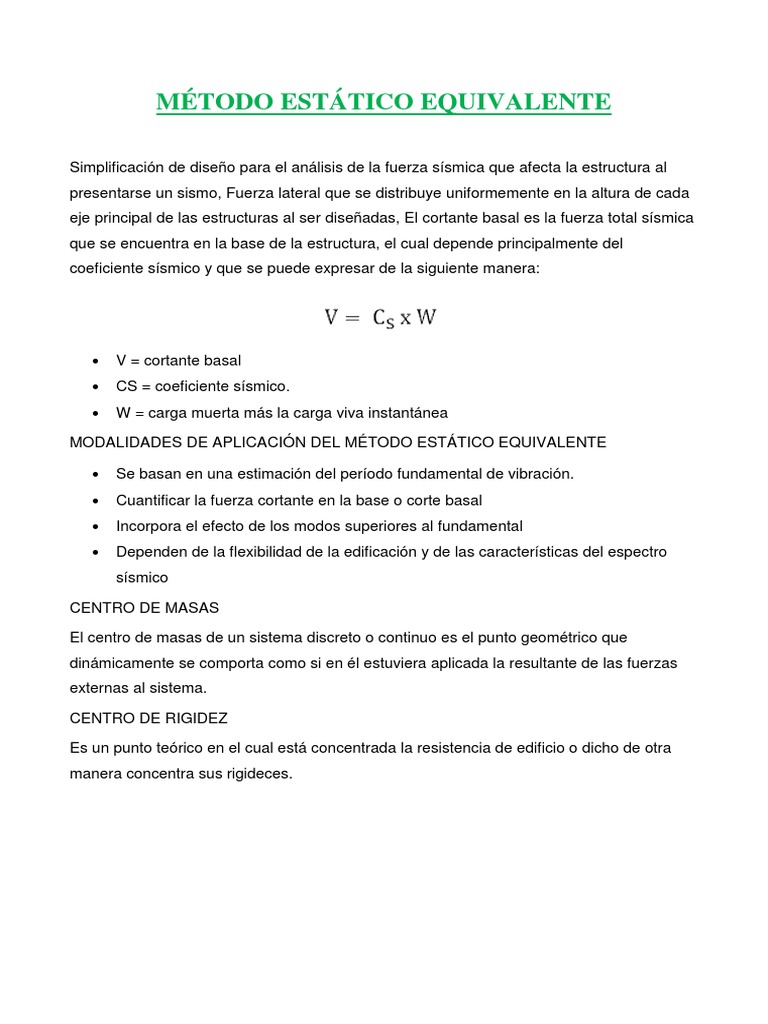 Método Estático Equivalente | PDF | Tecnología