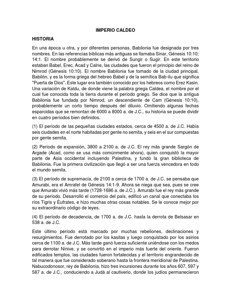 Imperio Caldeo | PDF | Babilonia | Babilonia