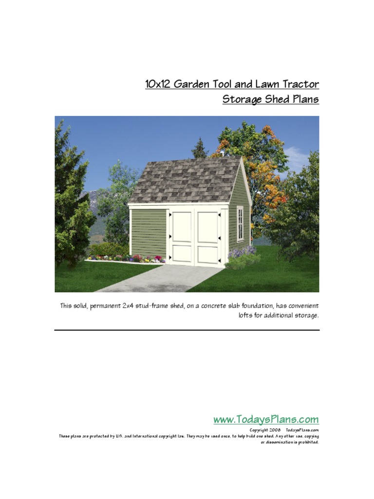 Make A 10X12 Tool and Tractor Shed | PDF | Framing (Construction ...