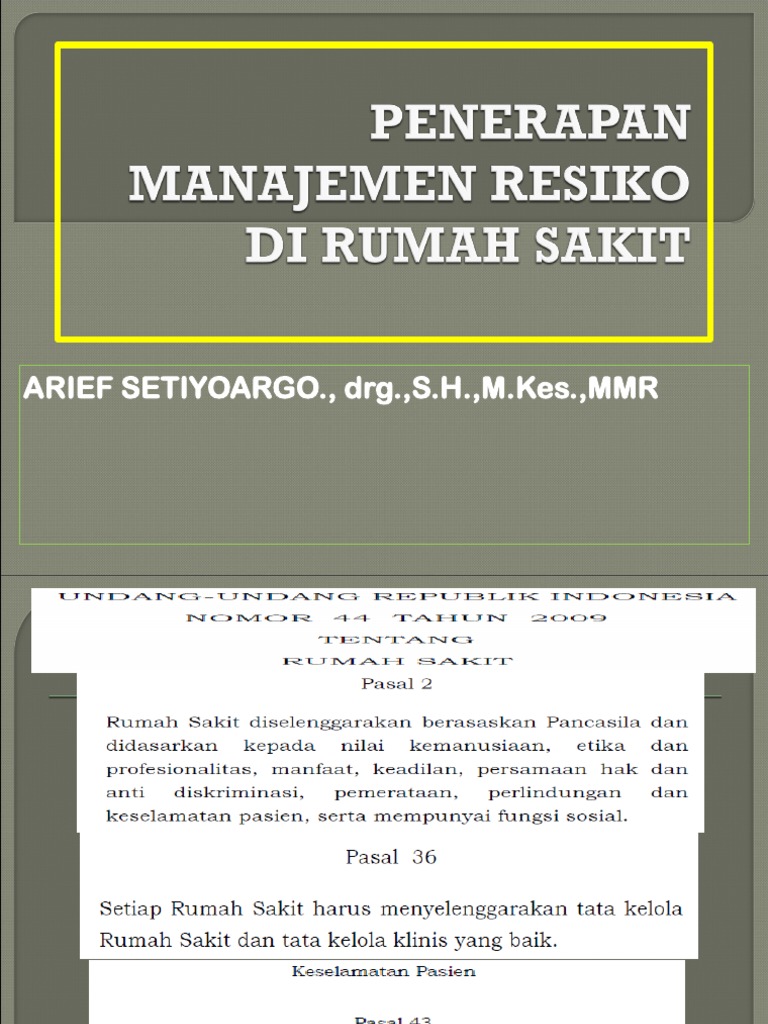 Contoh Manajemen Risiko di Rumah Sakit - Eminence Solutions