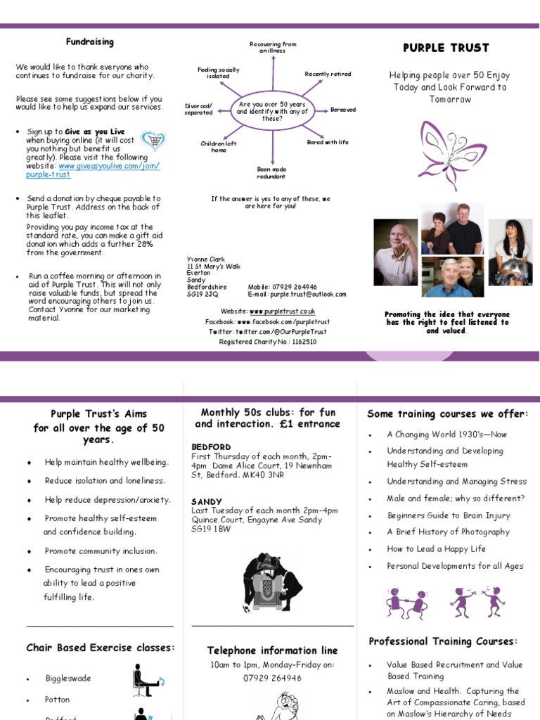Purple Trust Leaflet | Download Free PDF | Fundraising | Behavioural ...