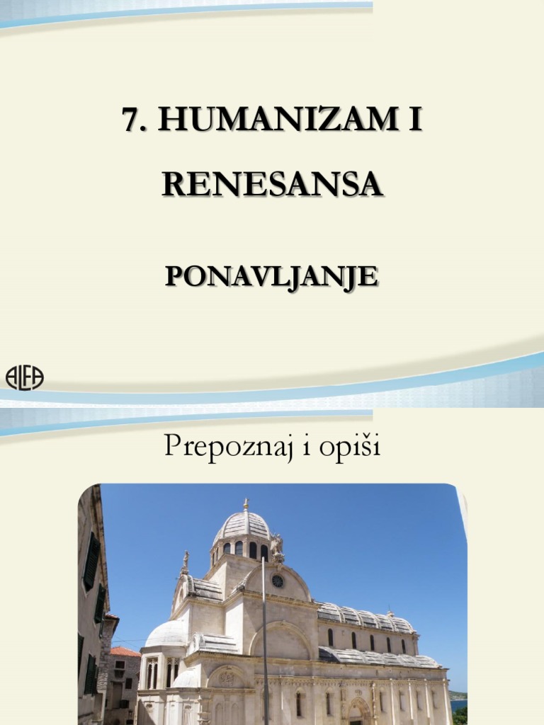3. Humanizam i Renesansa - Ponavljanje