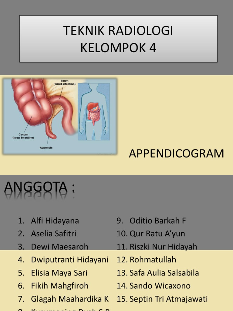 Teknik Pemeriksaan Appendicogram | PDF | Kesehatan Holistik