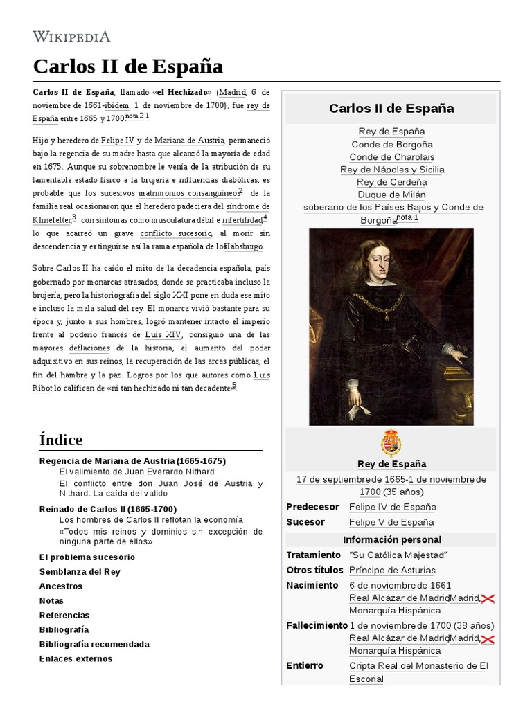 Carlos II de España | PDF | Nobleza