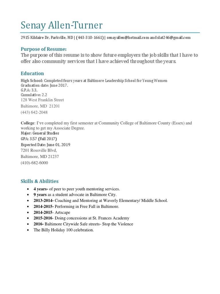 Senay Allen-Turner Resume Overview | PDF | Wellness