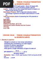Crude Oil Specifications | PDF | Viscosity | Petroleum Industry