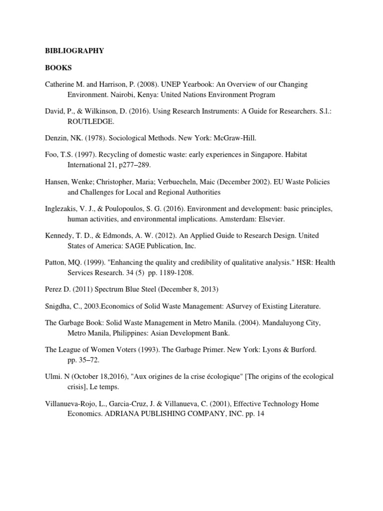 Bibliography | Waste Management | Municipal Solid Waste