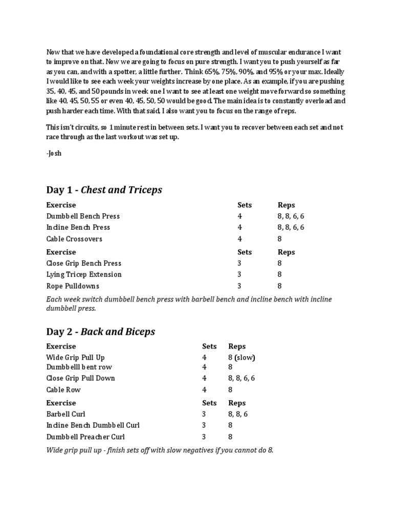3 Day Split | PDF | Sports | Athletic Sports
