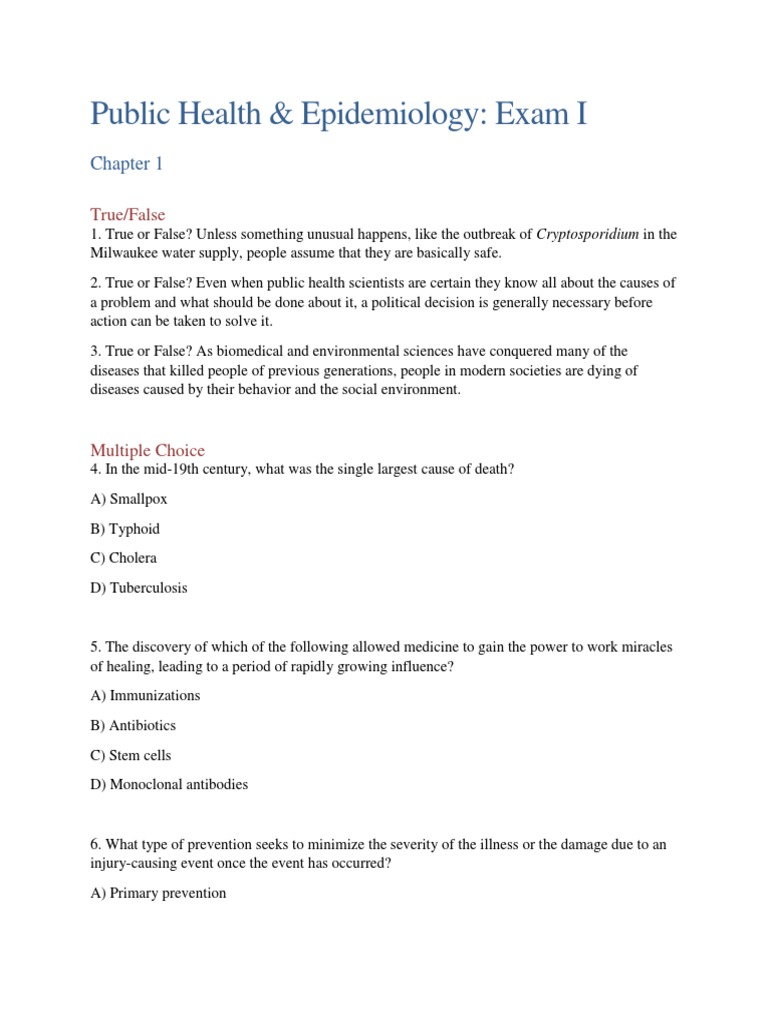 Public Health Exam Review | PDF | Preventive Healthcare | Public Health