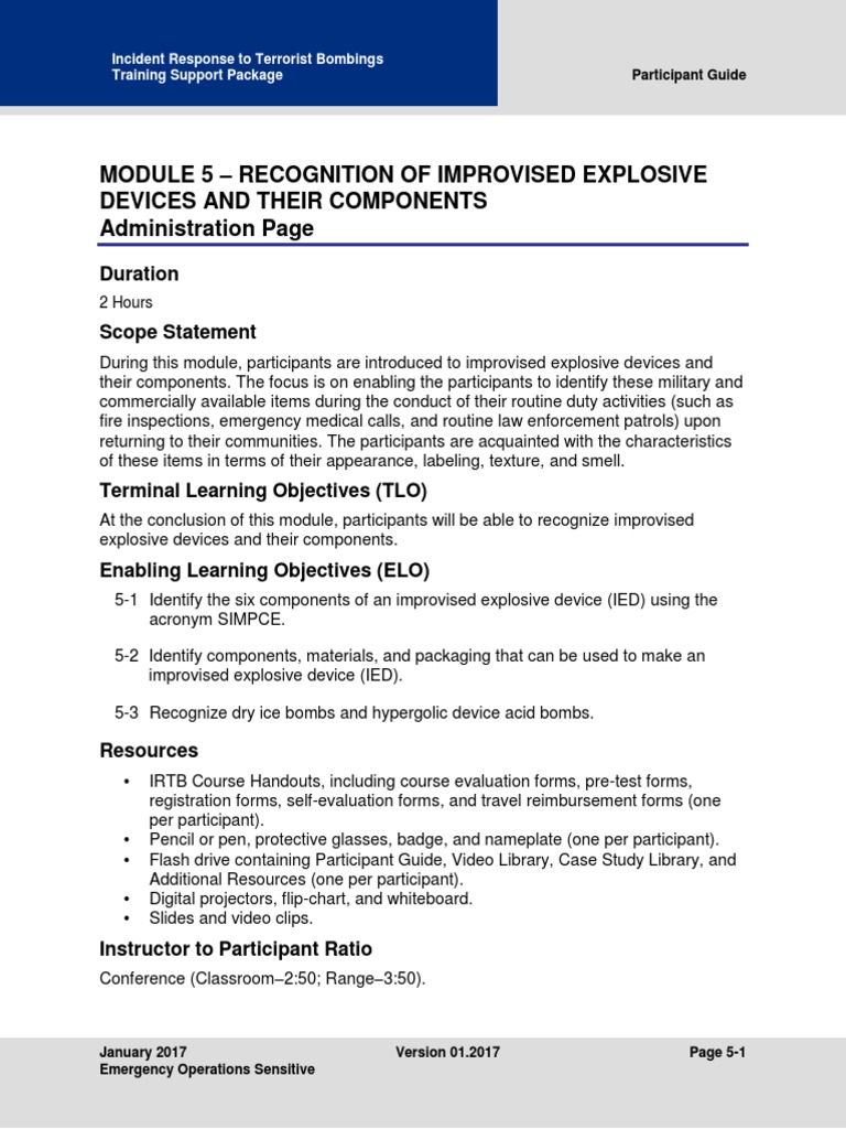 IED Recognition and Response Training Guide | PDF | Improvised ...