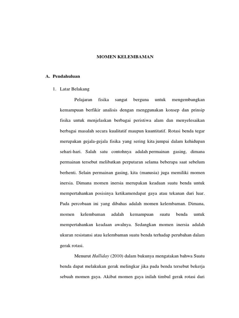 Momen Kelembaman | PDF