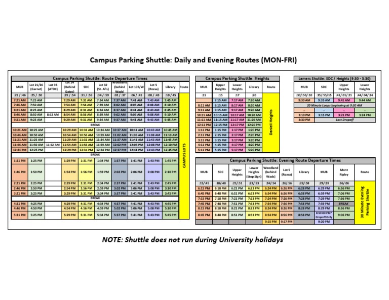 2018 Spring Shuttle | PDF