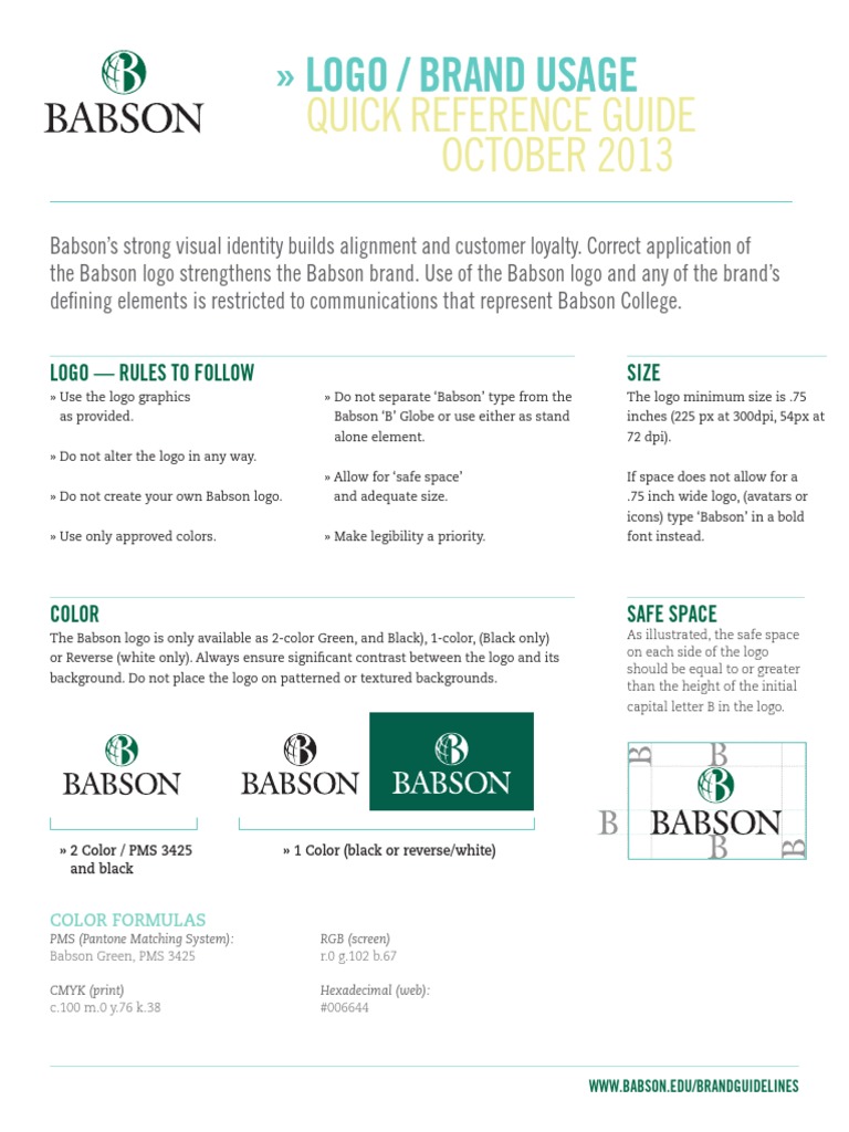 Babson Brand Guidelines PDF | PDF | Logos | Photograph