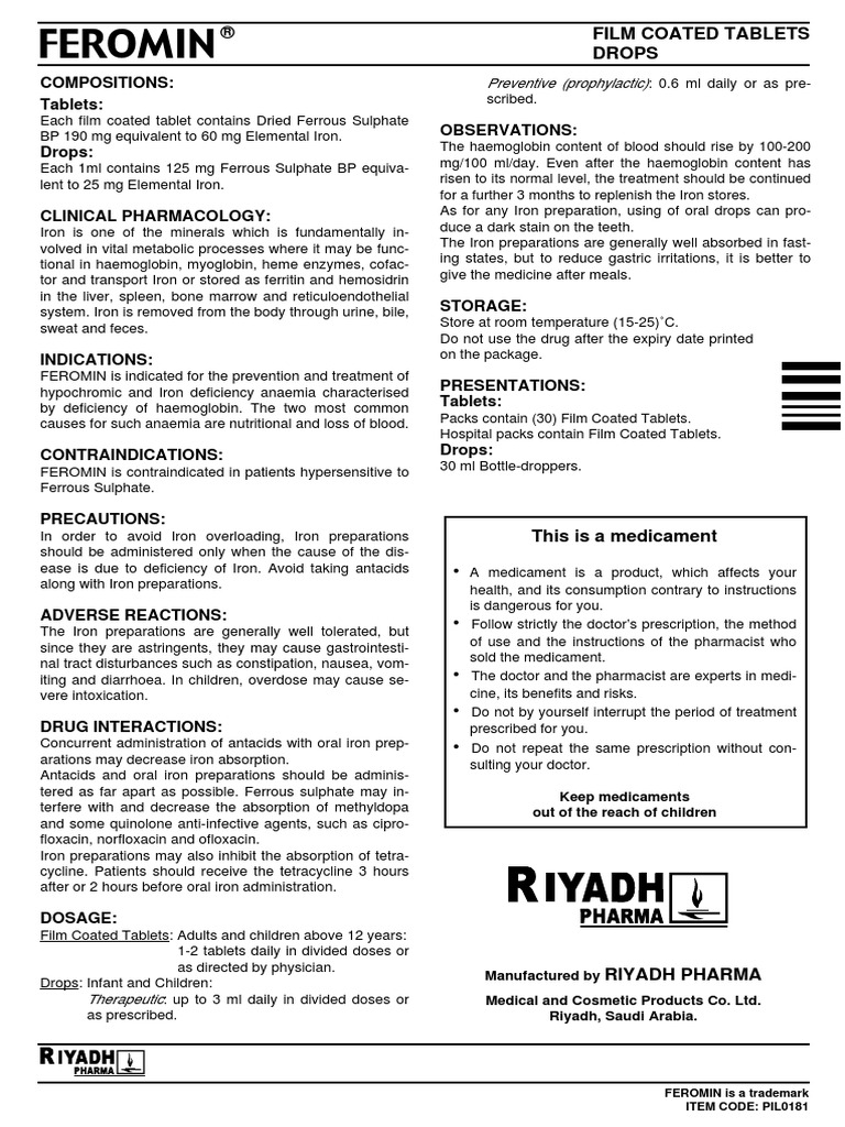 Fero Mine | PDF | Pharmaceutical Drug | Iron