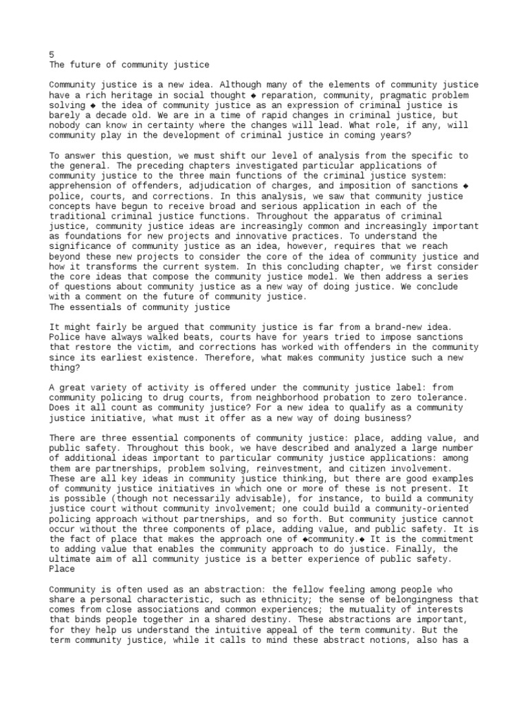 Future of Community Justice Explained | PDF | Community | Evaluation