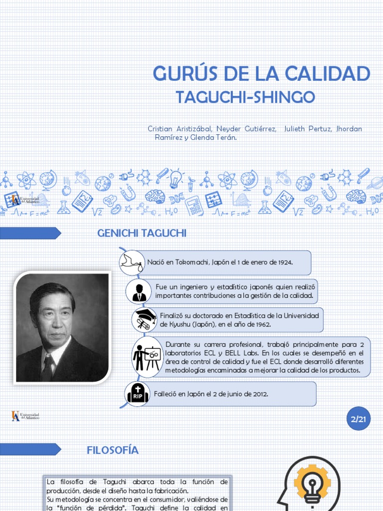 Gurús de La Calidad (Taguchi-Shingo) (VERSION MEJORADA | PDF | Calidad ...