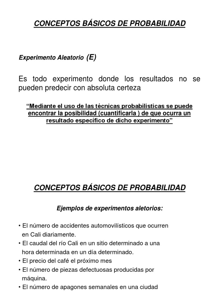 Conceptos Básicos de Probabilidad | PDF | Permutación | Probabilidad