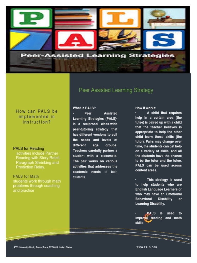 Pals 1 | PDF | Tutor | Learning Disability