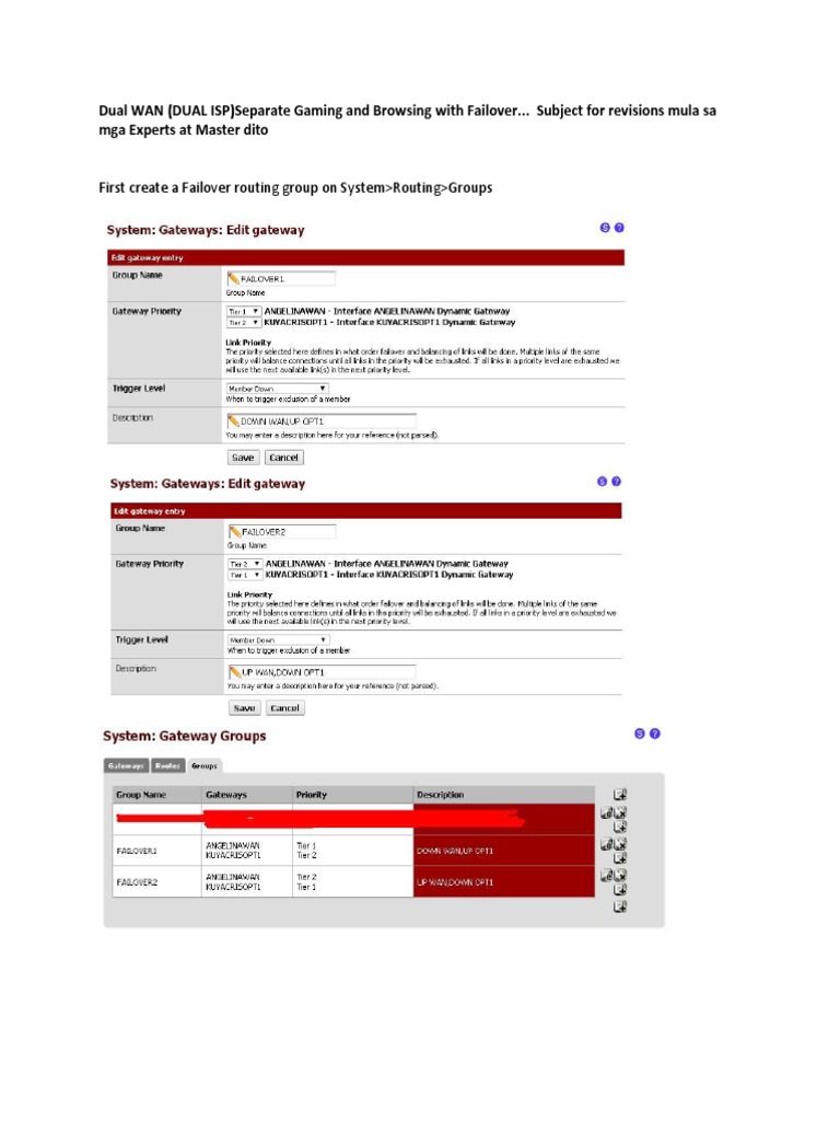 Dual WAN Setup for Gaming and Browsing | PDF | Network Architecture ...