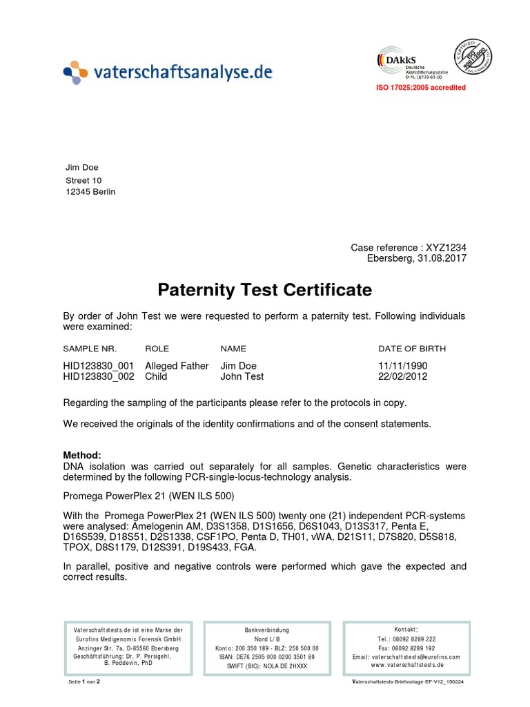Positive Dna Report Eurofins Forensics | PDF | Genetics | Science