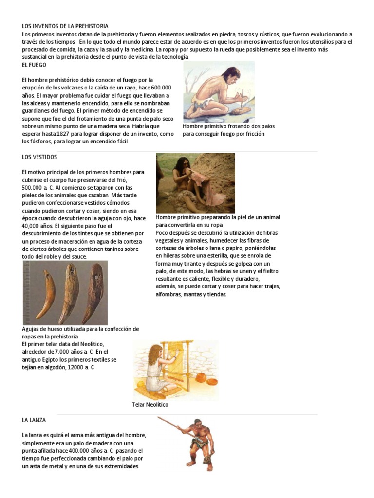 Los Inventos de La Prehistoria | PDF | Molino (molienda) | Carruaje