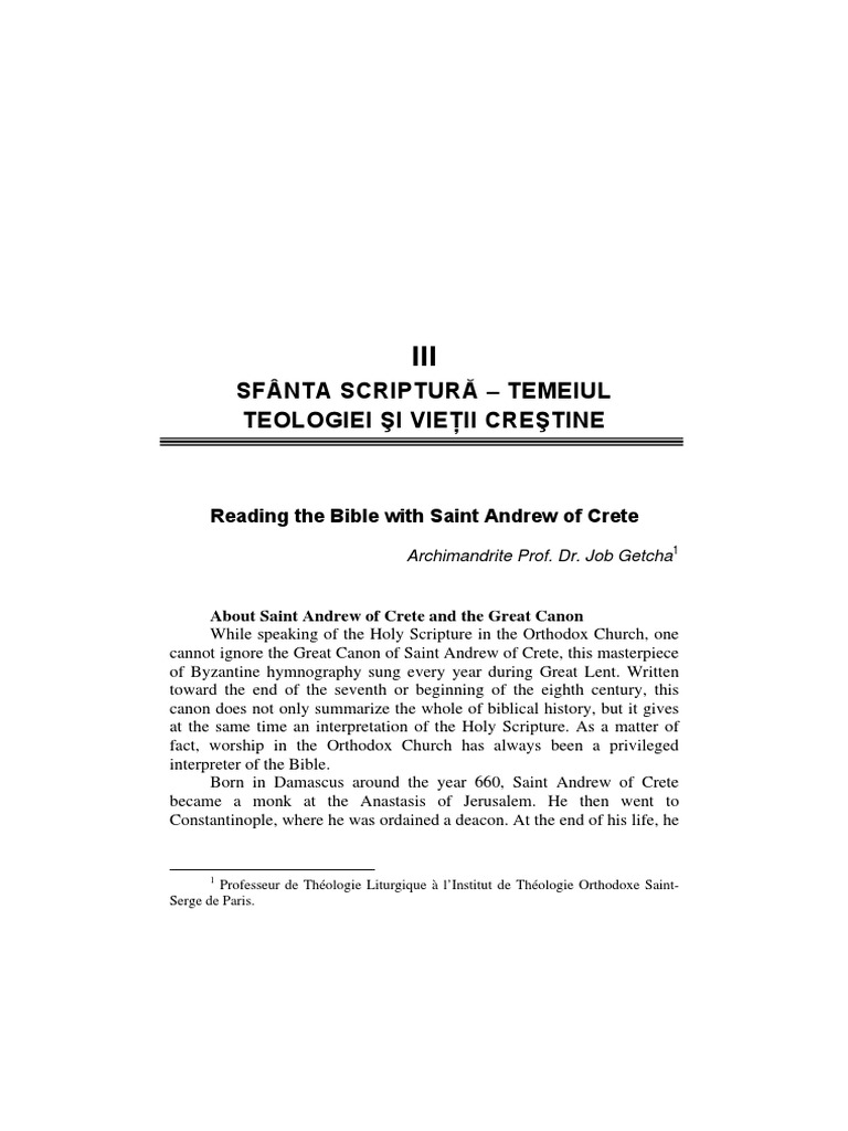 Job Getcha, Reding Bible in SF Andrew Canon | PDF | Irenaeus | Bible