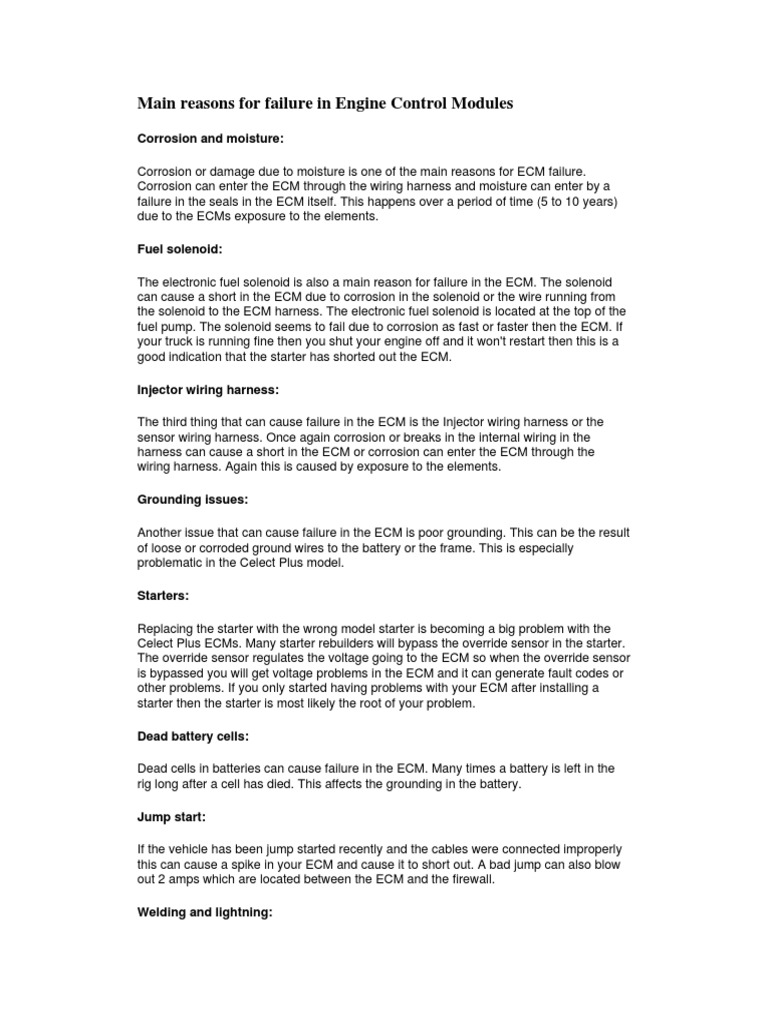 Common Causes of ECM Failure | PDF