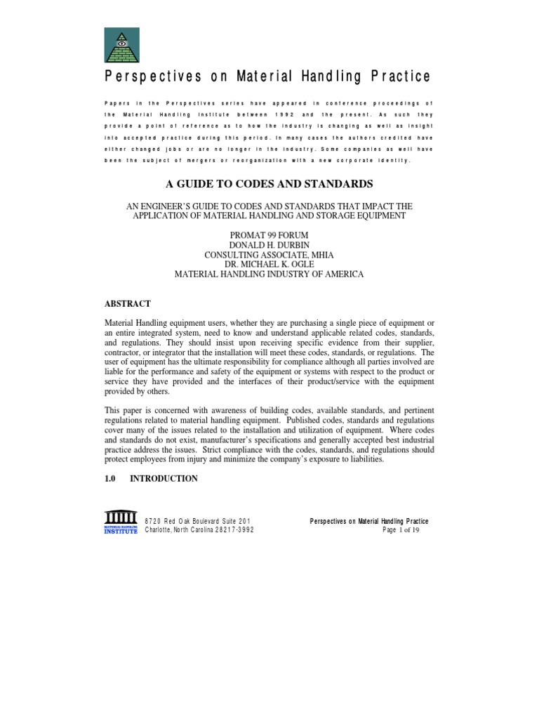 Understanding Codes and Standards in Material Handling | PDF ...