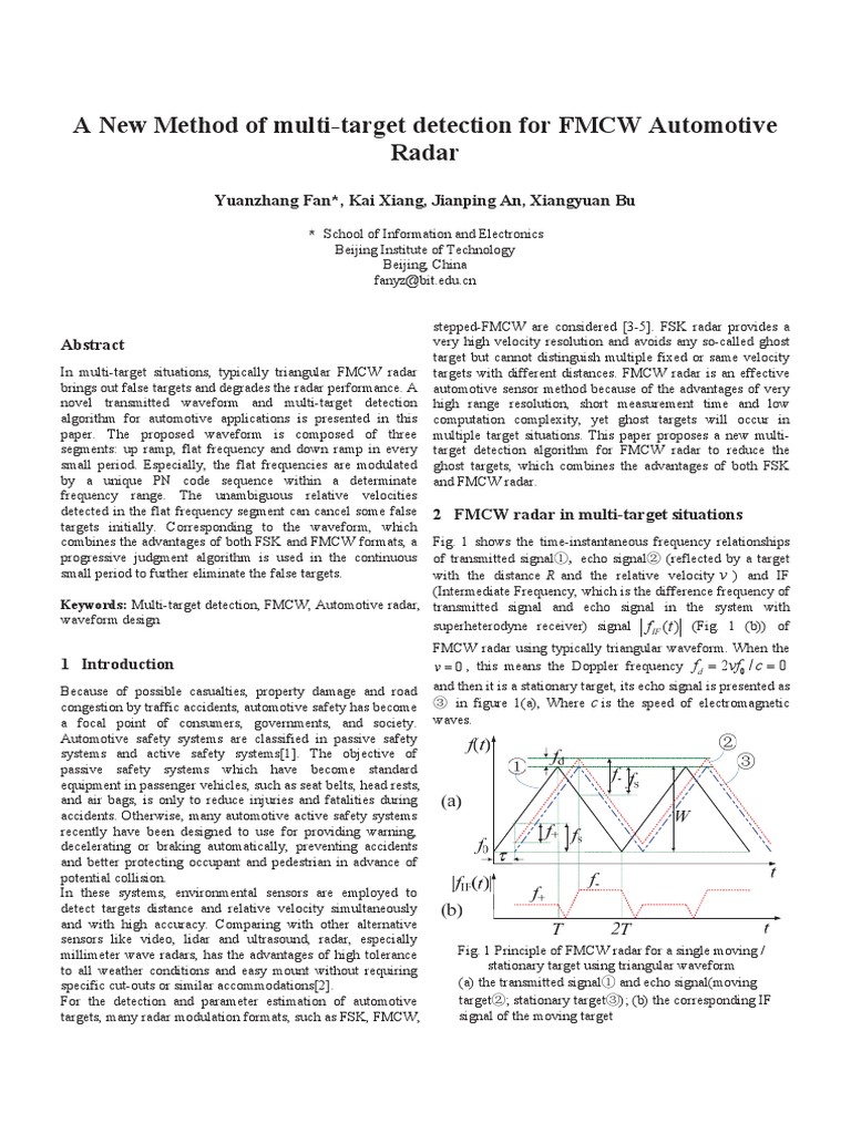 A New Method of Multi-Target Detection For FMCW Automotive Radar | PDF ...