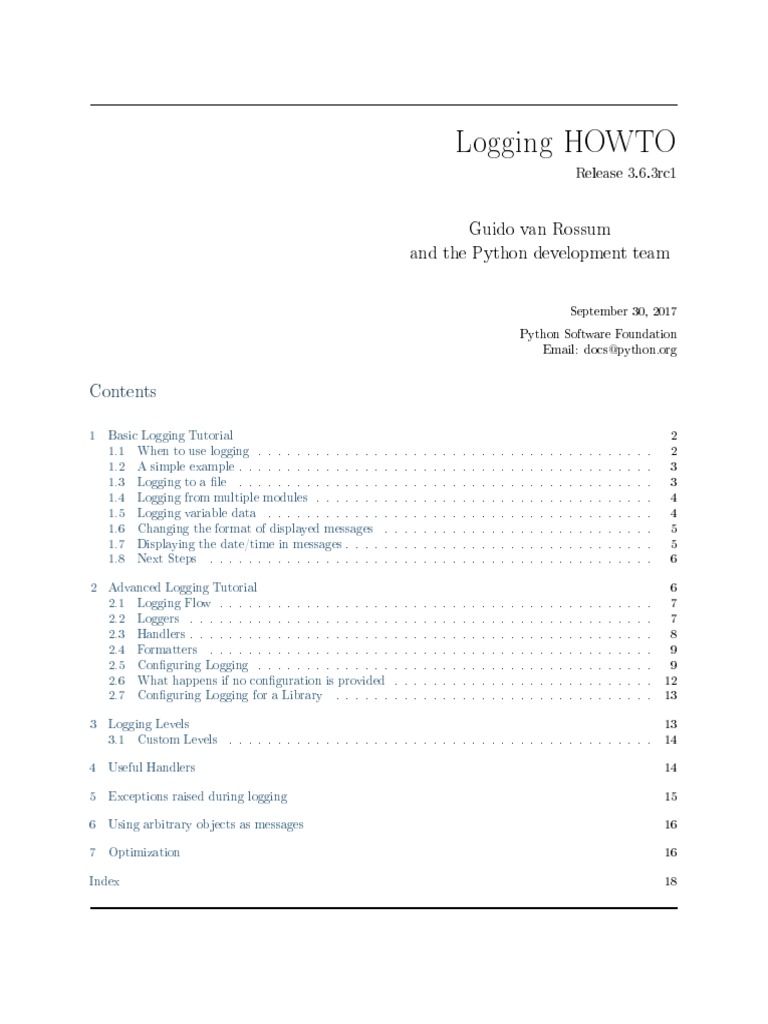 Howto Logging Pdf Class Computer Programming Parameter Computer Programming