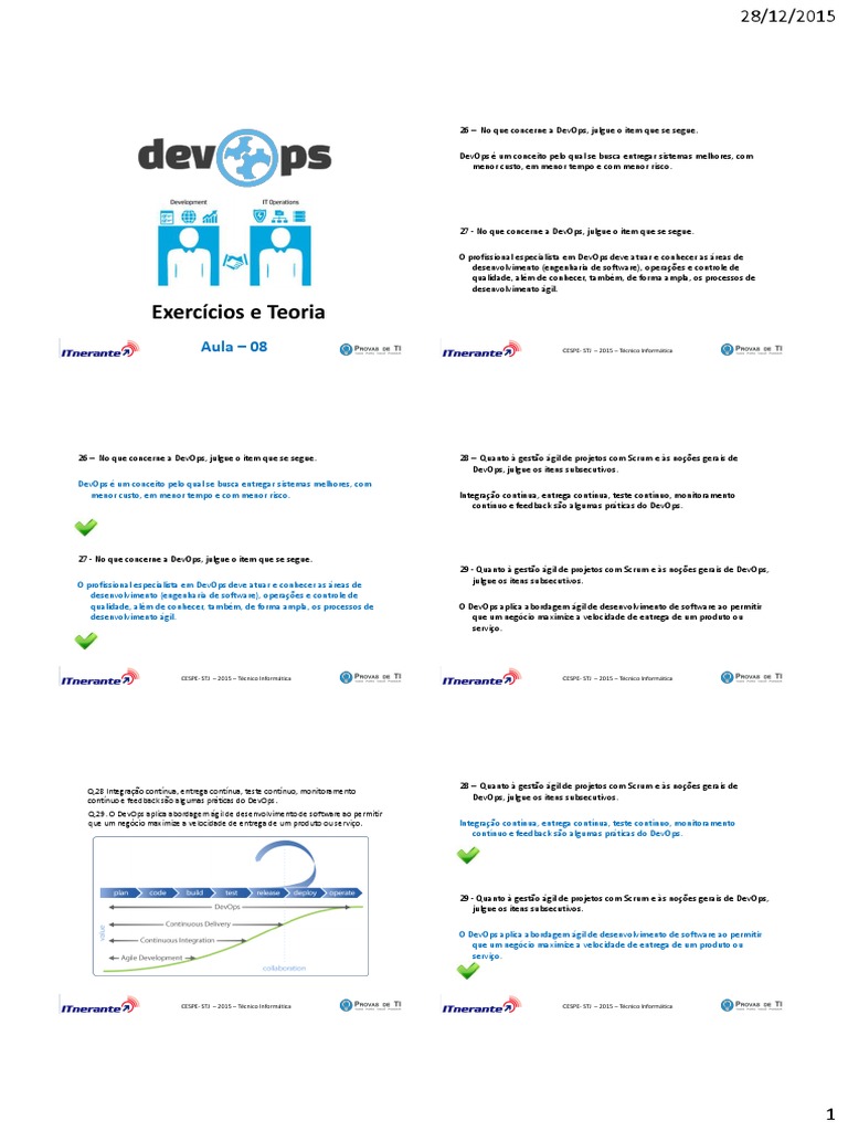 Aula 08 - DevOps - Exercícios e Teoria - Folhetos | PDF | Scrum (desenvolvimento de software ...