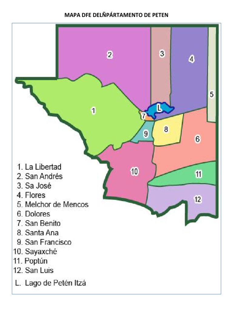 Mapa de Petén y sus 14 municipios | PDF