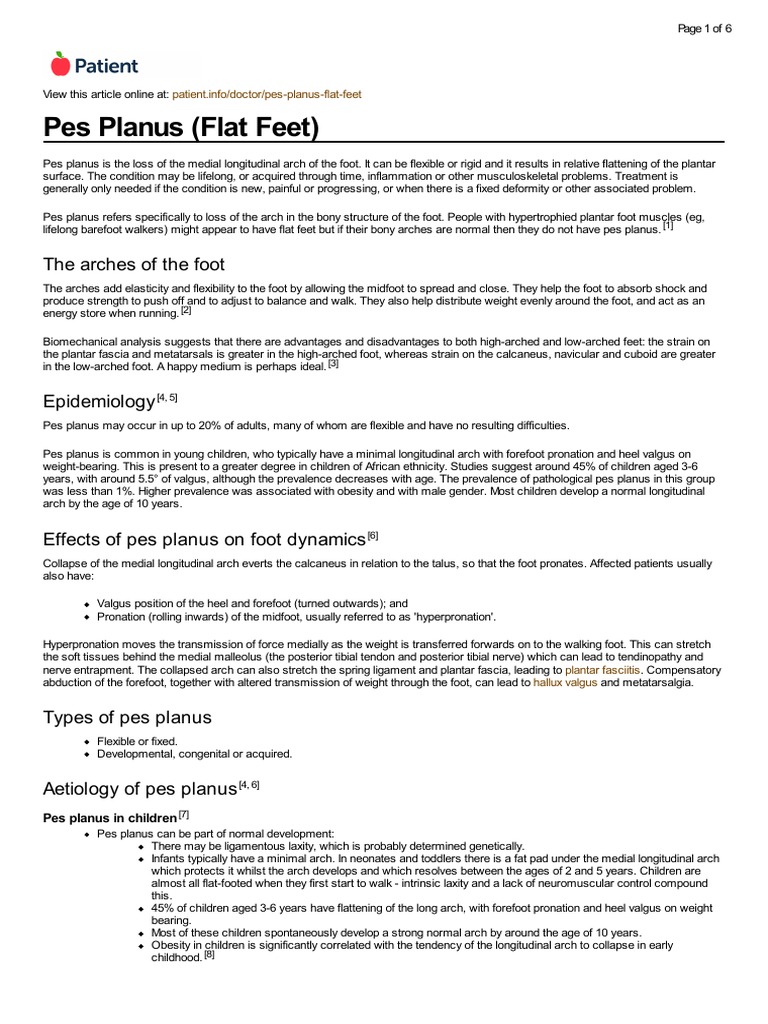 Pes Planus | PDF | Foot | Musculoskeletal System