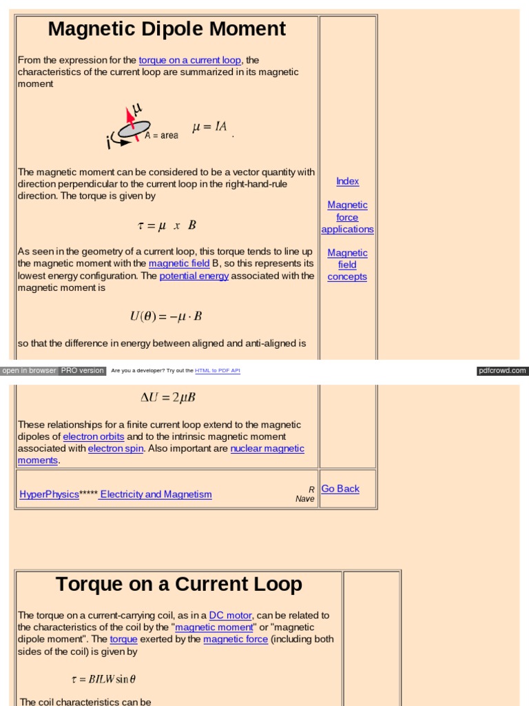 Hyperphysics Phy Astr Gsu Edu | PDF | Magnetic Field | Dipole
