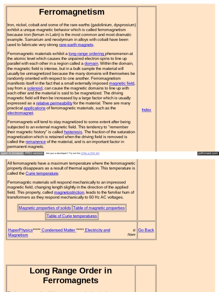 Hyperphysics Phy Astr Gsu Edu | PDF | Ferromagnetism | Magnetism