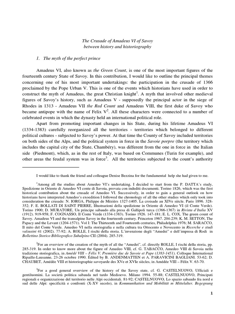 Amadeus VI: Savoy's Crusading Legend | PDF | Crusades | Republic Of Venice