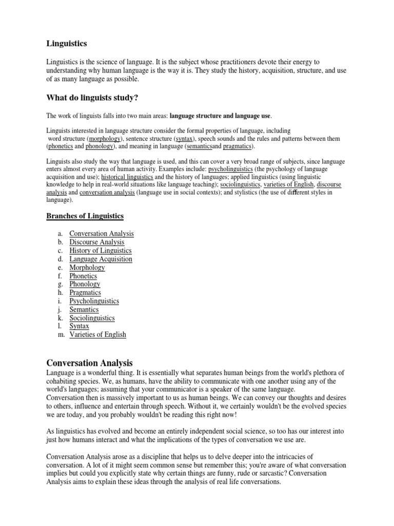 Linguistics Is The Science of Language | PDF | Language Acquisition ...