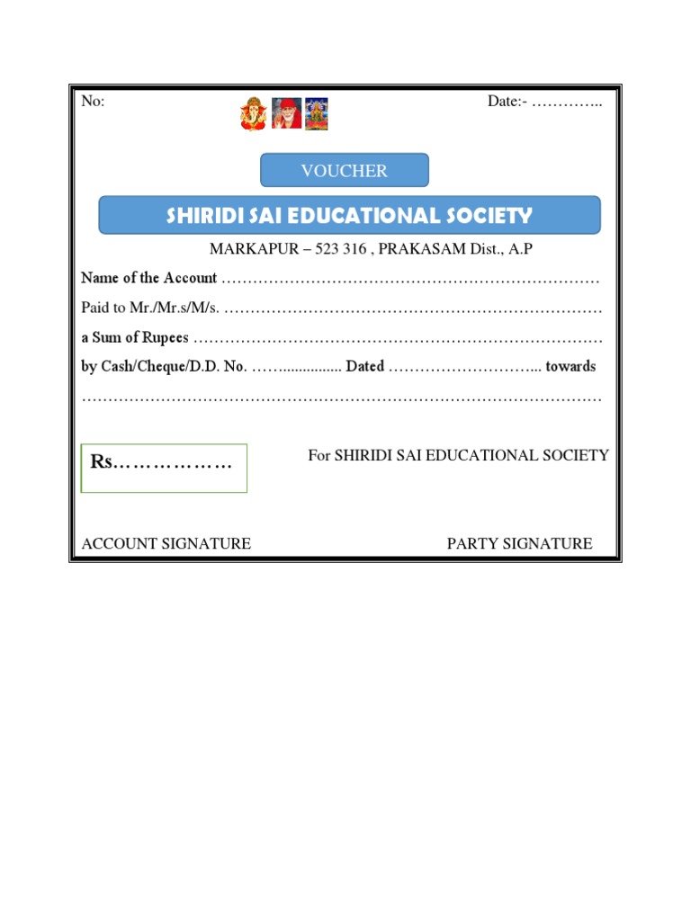 Shiridi Sai Educational Society: Voucher | PDF