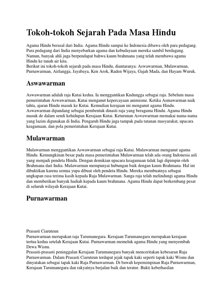 Agama Hindu Tokoh Tokoh | PDF