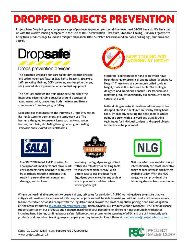 Dropped Objects Prevention - India | PDF | Tools | Risk