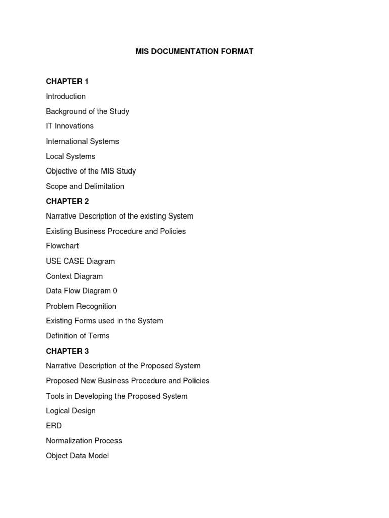 Mis Documentation Format | PDF | Data Model | System