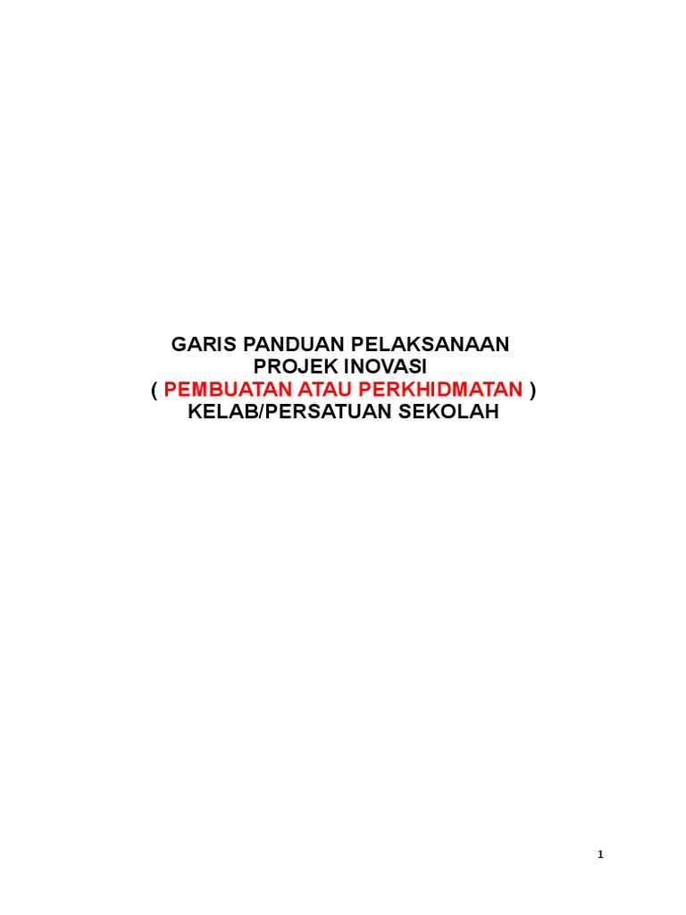 Garis Panduan Projek Inovasi | PDF