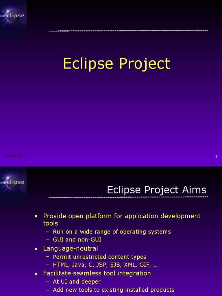Eclipse Slides | PDF | Eclipse (Software) | Java (Programming Language)