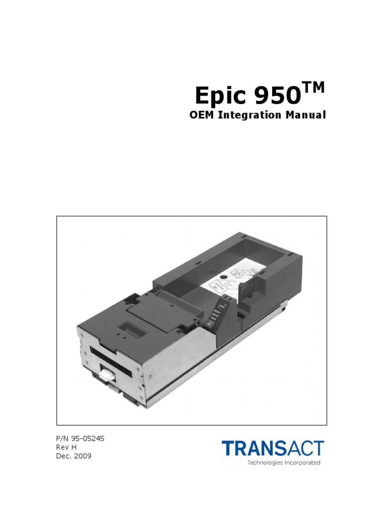 Epic 950 OEM Integration Manual PDF | PDF | Technical Support | Printer (Computing)
