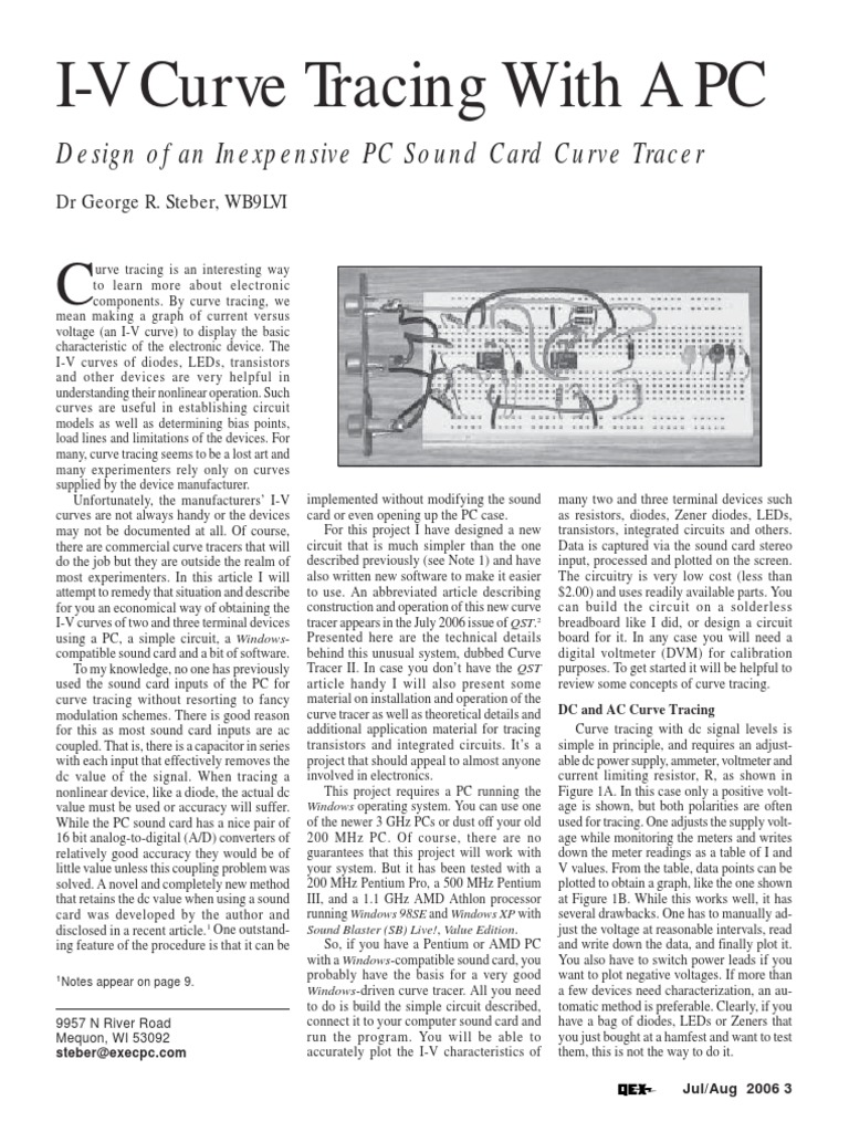 I-V Curve Tracing With A PC | PDF | Amplifier | Electronic Circuits