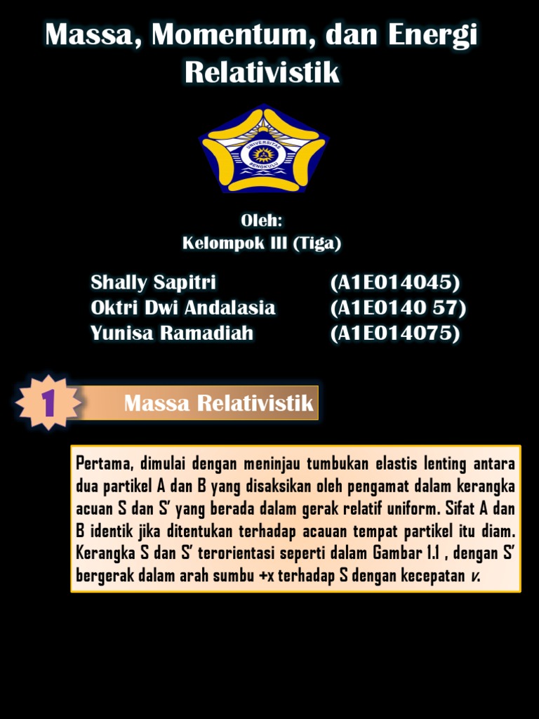 Rumus Massa dan Momentum Relativistik | PDF