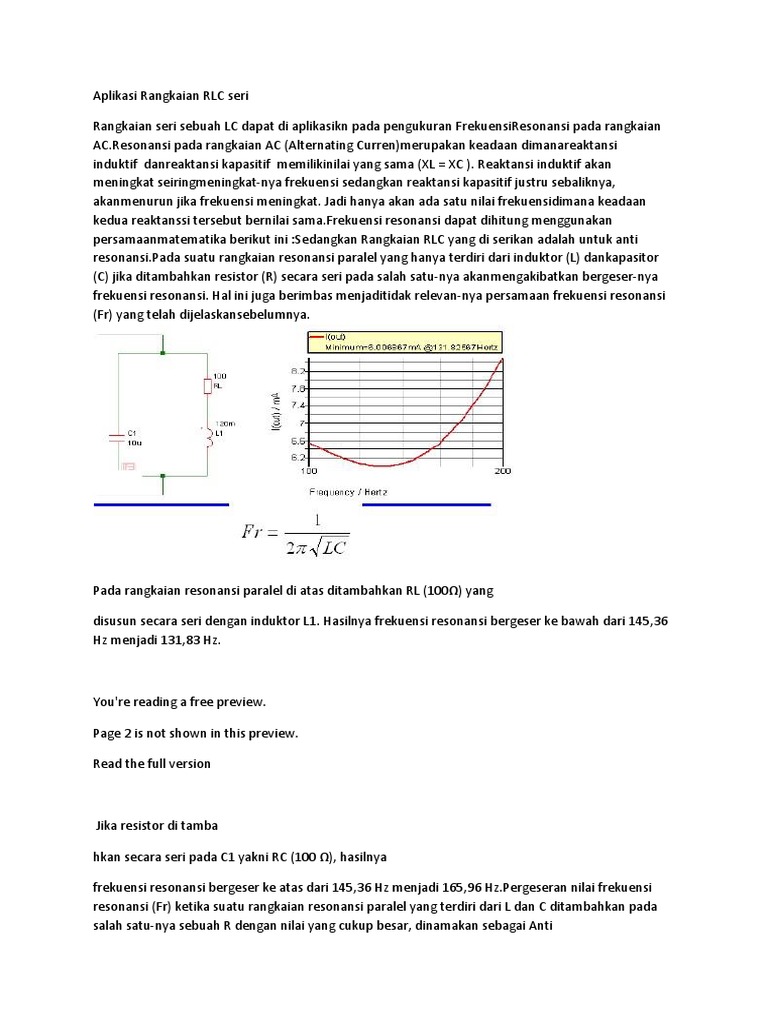 Aplikasi Rangkaian RLC Seri | PDF